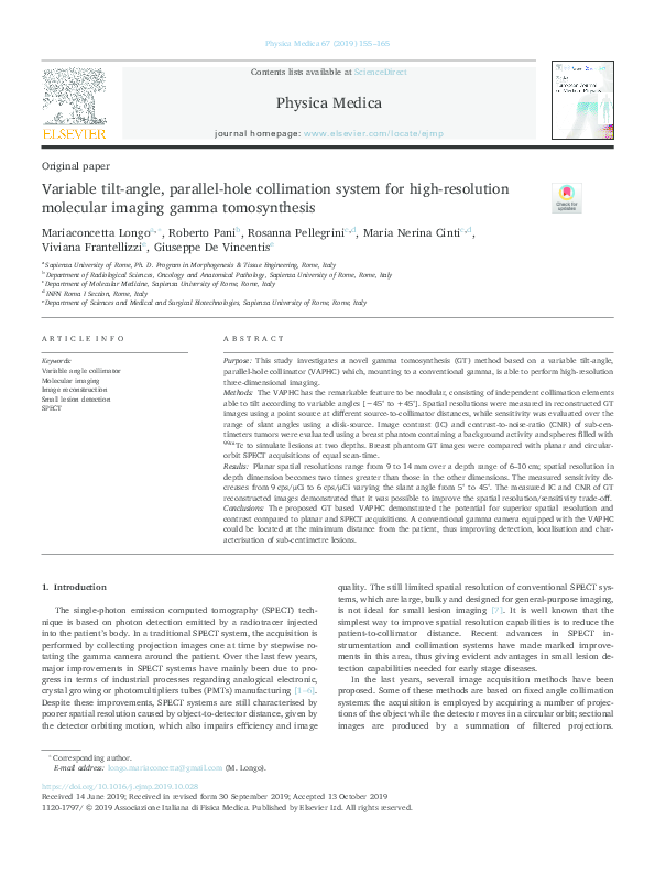 (PDF) Variable tilt-angle, parallel-hole collimation system for high ...