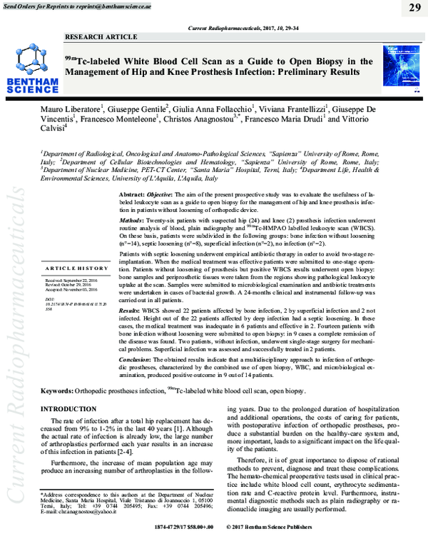(PDF) Tc-labeled White Blood Cell Scan as a Guide to Open Biopsy in the ...