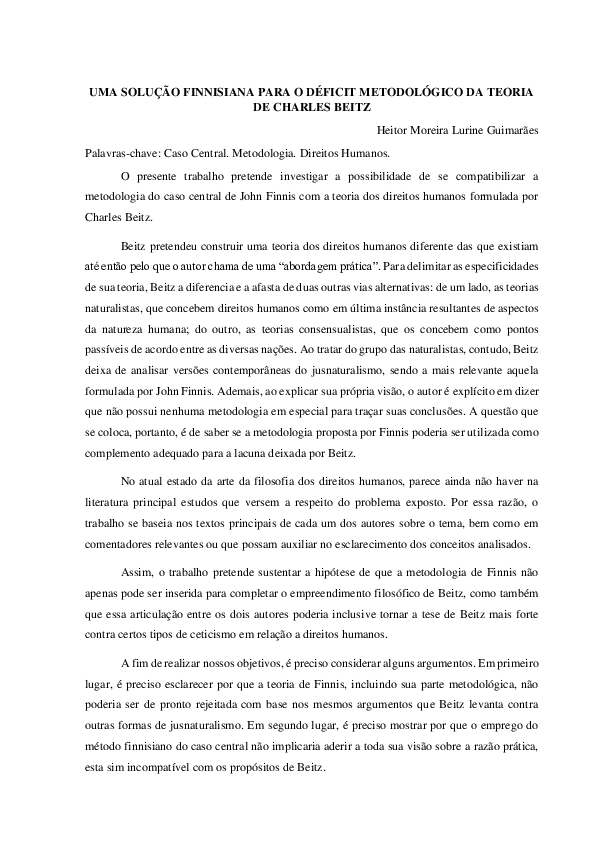 (PDF) UMA SOLUÇÃO FINNISIANA PARA O DÉFICIT METODOLÓGICO DA TEORIA DE ...