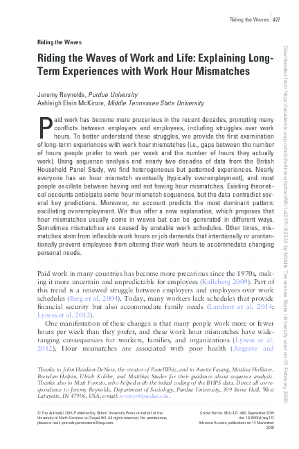 (PDF) Riding the Waves Riding the Waves of Work and Life: Explaining ...