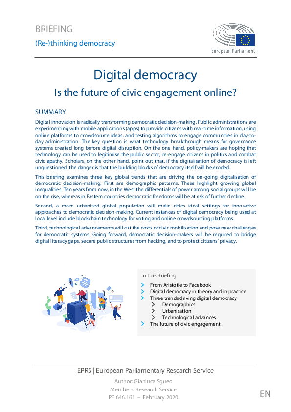 (PDF) DIGITAL DEMOCRACY - Is the future of civic engagement online?