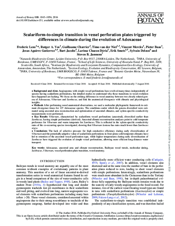 (PDF) Scalariform-to-simple transition in vessel perforation plates ...