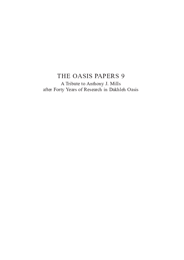 (PDF) The Sheikh Muftah Cultural Unit: An Overview of Oasis/Desert ...