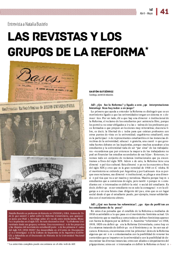 (PDF) Las revistas y los grupos de la Reforma