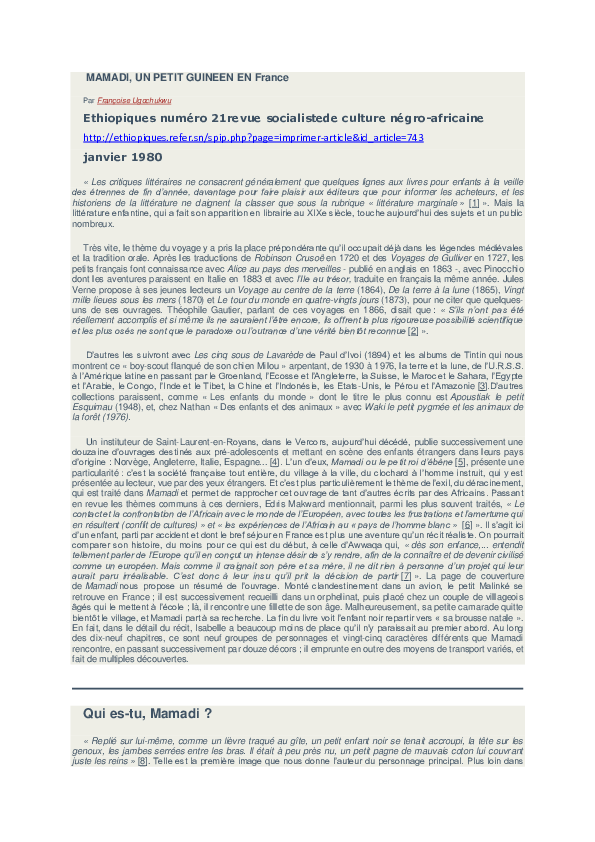 (PDF) Mamadi, un petit Guinéen en France