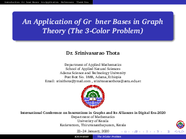 (PDF) An Application of Gröbner Bases in Graph Theory (The 3-Color Problem)