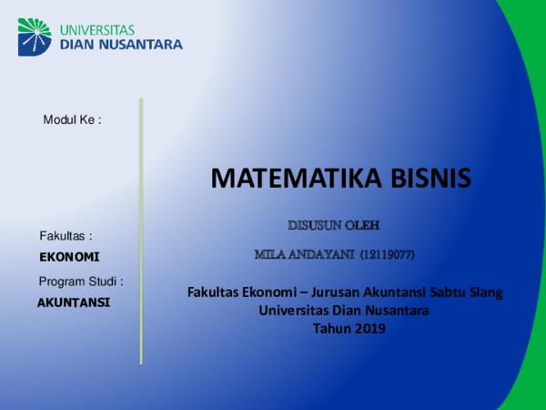 (PPT) Matematika bisnis