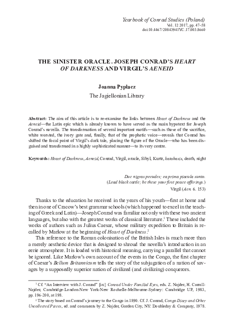 (PDF) The Sinister Oracle. Joseph Conrad’s 'Heart of Darkness' and ...