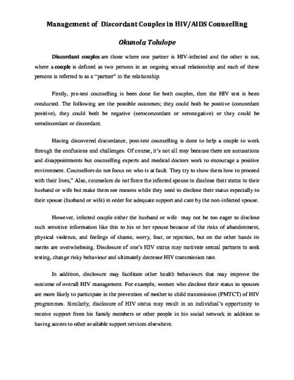 (DOC) Management of Discordant couples