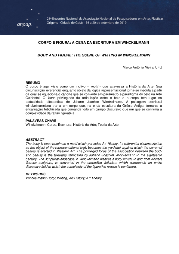 (PDF) CORPO E FIGURA: A CENA DA ESCRITURA EM WINCKELMANN BODY AND ...
