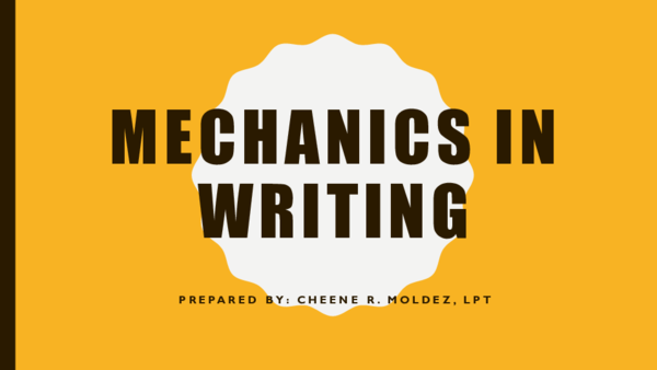 (PPT) Mechanics in writing