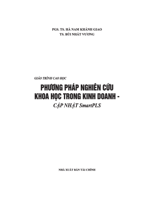 (PDF) .Phương pháp Nghiên cứu Khoa hoc trong Kinh doanh- Cập nhật Smart PLS