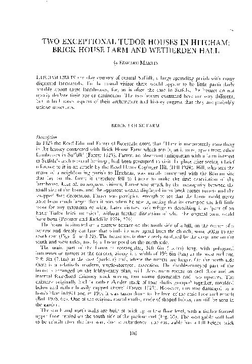 (PDF) Two Exceptional Tudor Houses in Hitcham: Brick House Farm and ...
