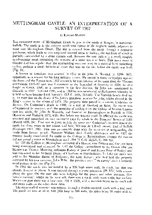 (PDF) Mettingham Castle: An Interpretation of a Survey of 1562