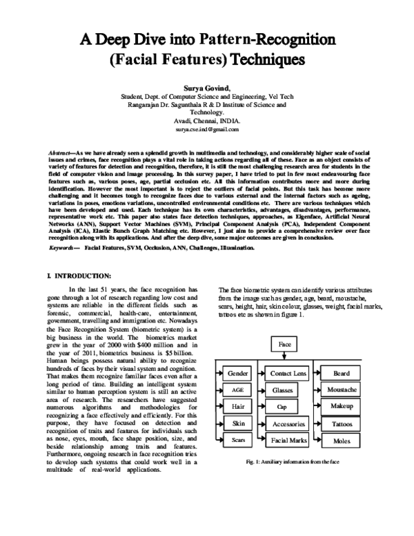 (PDF) A Deep Dive into Pattern-Recognition (Facial Features) Techniques ...