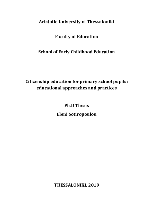 (PDF) Citizenship education for primary school pupils: educational ...