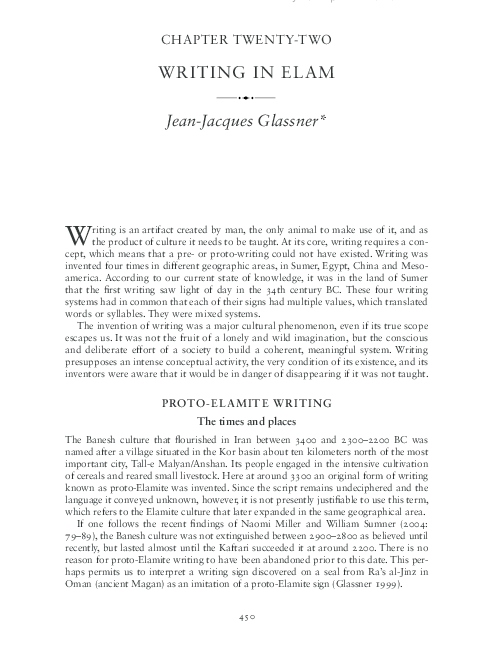 (PDF) PROTO-ELAMITE WRITING The times and places