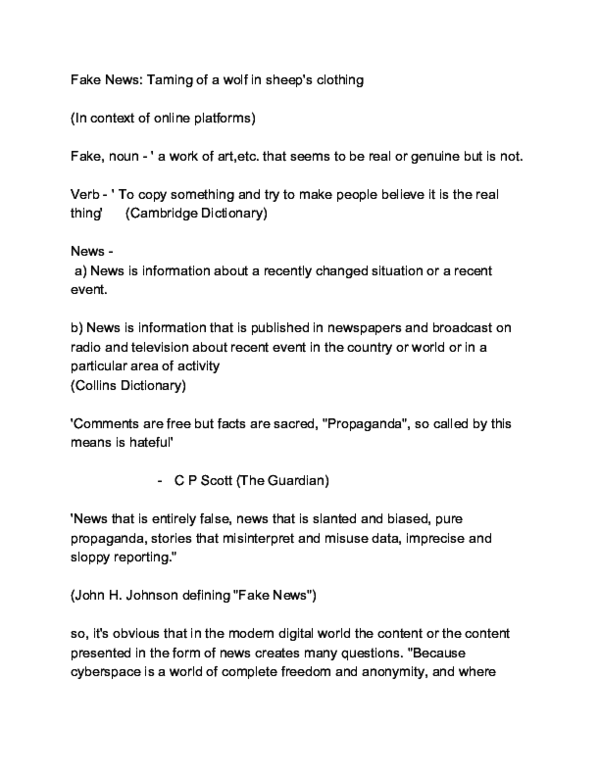 (PDF) Fake News ( Research Paper)