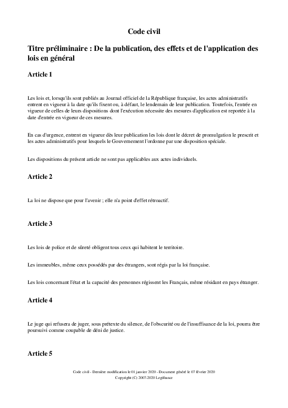 (PDF) Code civil de francais