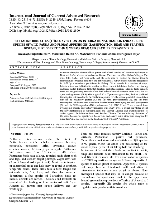 (PDF) PSITTACINE BIRD CITES (THE CONVENTION ON INTERNATIONAL TRADE IN ...