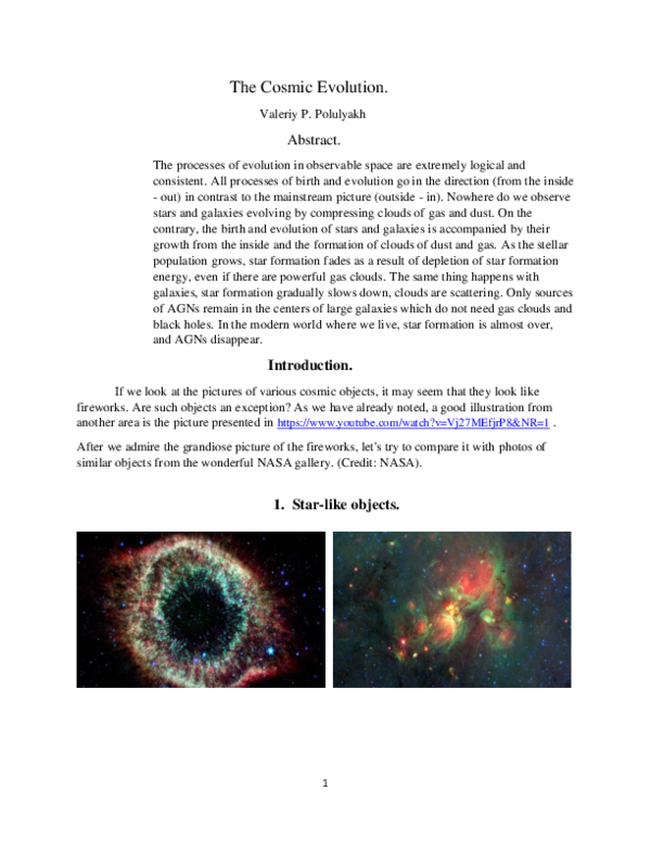 (PDF) The Cosmic Evolution