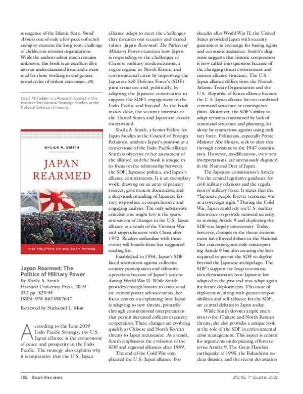 (PDF) Japan Rearmed: The Politics of Military Power (Cambridge, MA ...