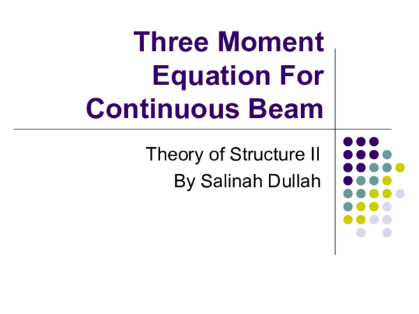 (PDF) Three Moment Equation For Continuous Beam Theory of Structure II