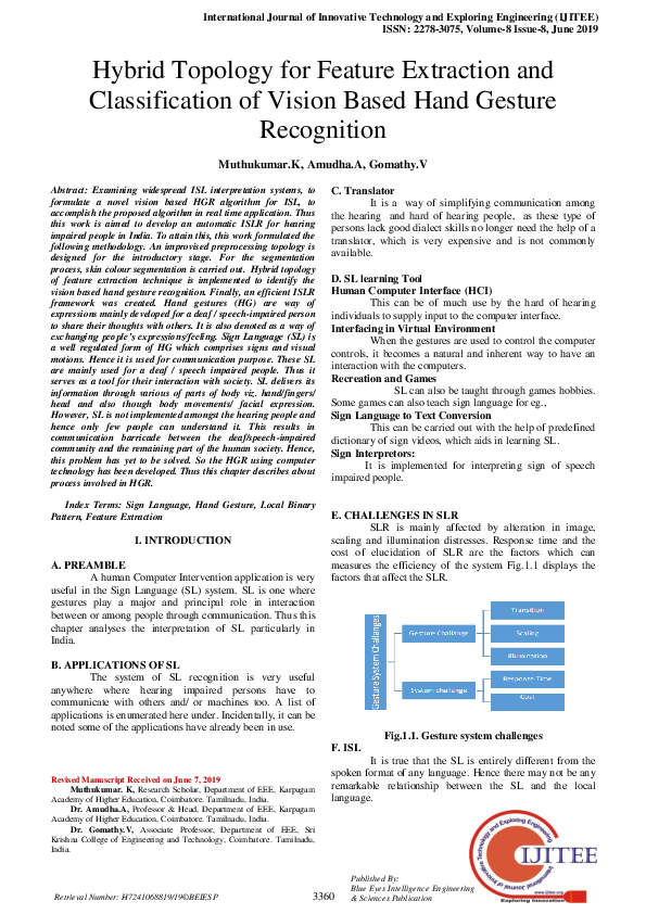 Pdf Hybrid Topology For Feature Extraction And Classification Of