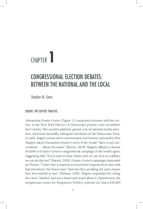 (PDF) Congressional Election Debates: Between the National and the Local