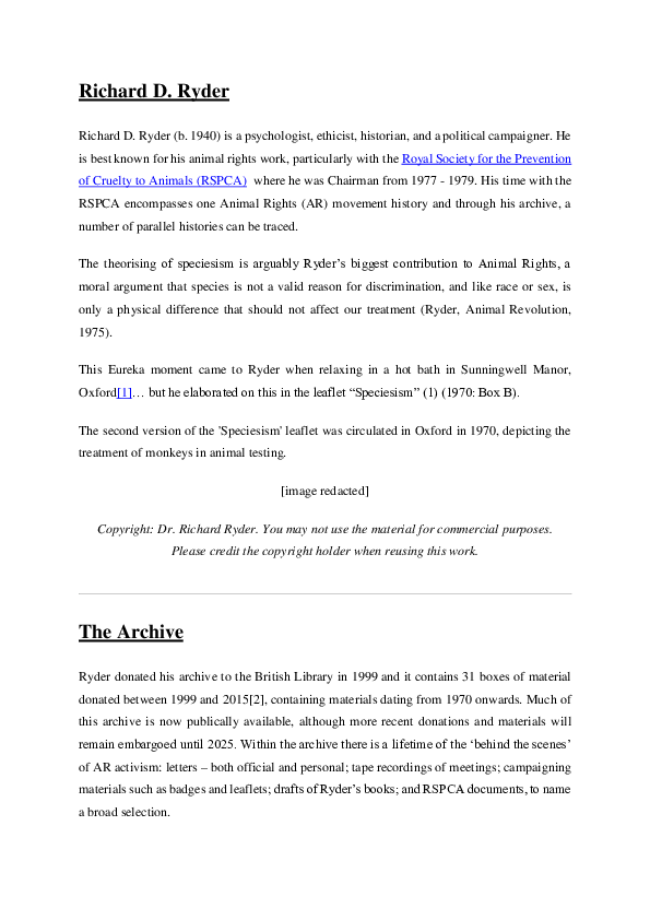 (DOC) Richard D Ryder at the British Library