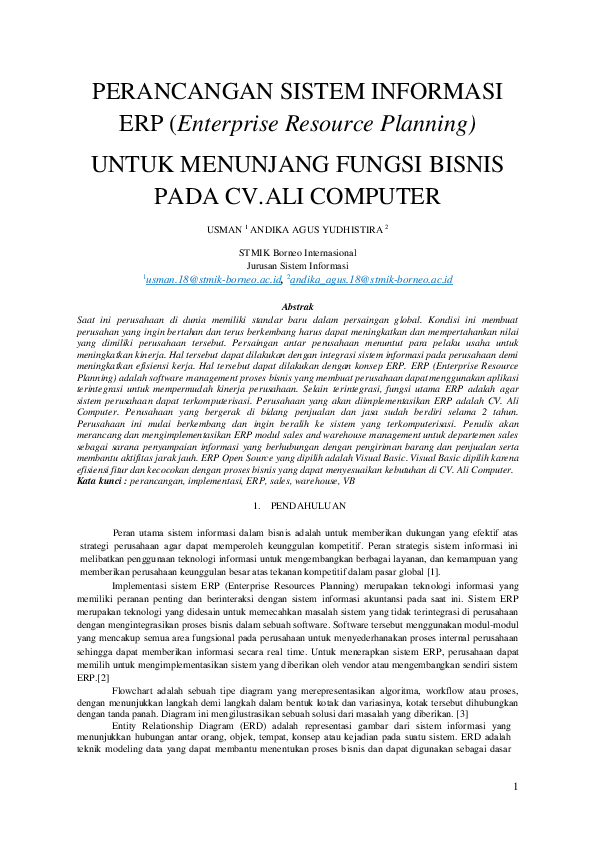 (DOC) PERANCANGAN SISTEM INFORMASI ERP (Enterprise Resource Planning ...