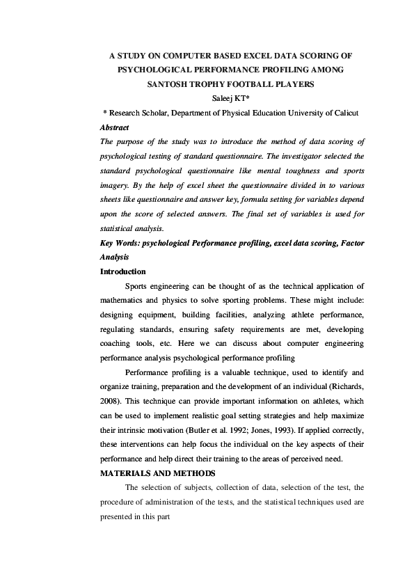 (DOC) A study on computer-based excel data scoring of psychological ...