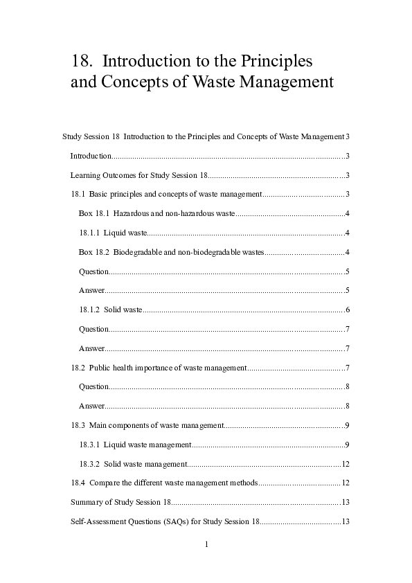 (DOC) . introduction to the principles and concepts of waste management