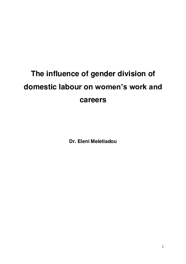 (PDF) The influence of gender division of domestic labour on women's ...