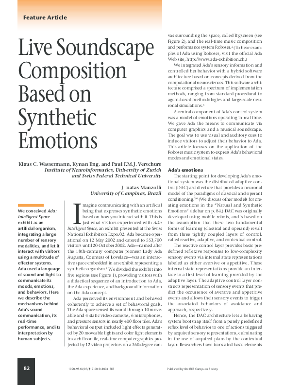(PDF) Live soundscape composition based on synthetic emotions: Using ...