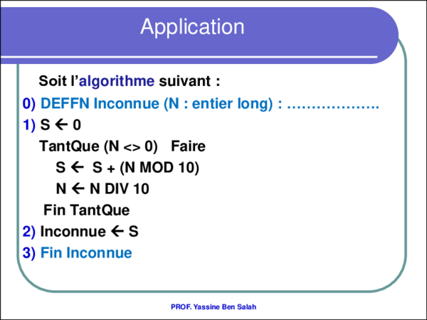 Pdf Application Yassine Ben Salah Récursive Tournage à La Main Algorithmique Programmation