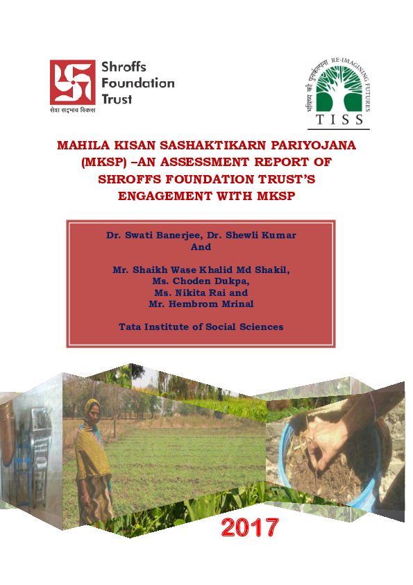 (PDF) MAHILA KISAN SASHAKTIKARN PARIYOJANA (MKSP) -AN ASSESSMENT REPORT ...