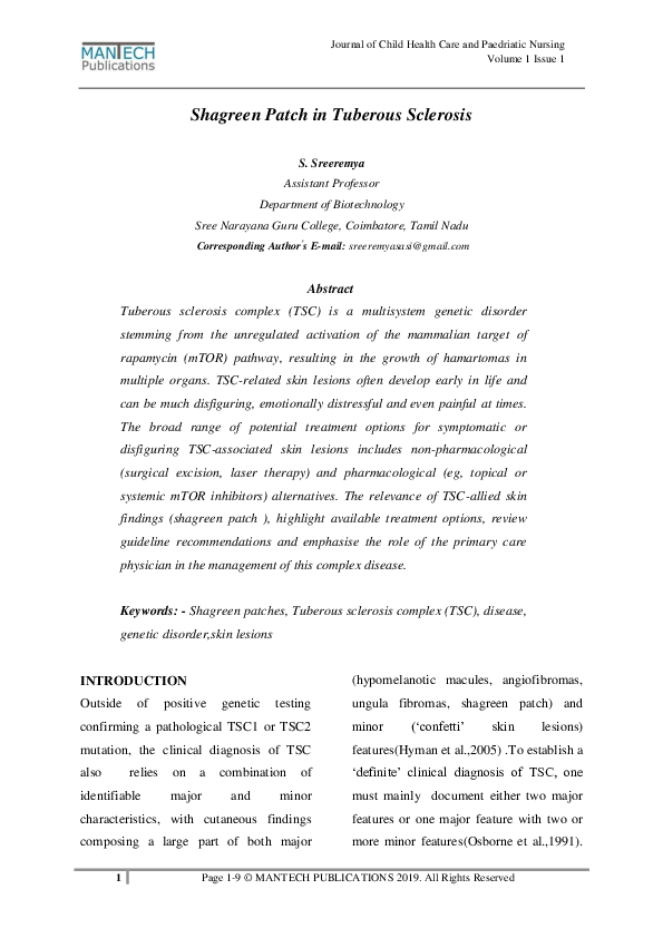 (PDF) Shagreen Patch in Tuberous Sclerosis