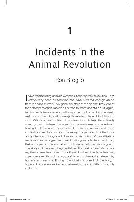 (PDF) Incidents in the Animal Revolution