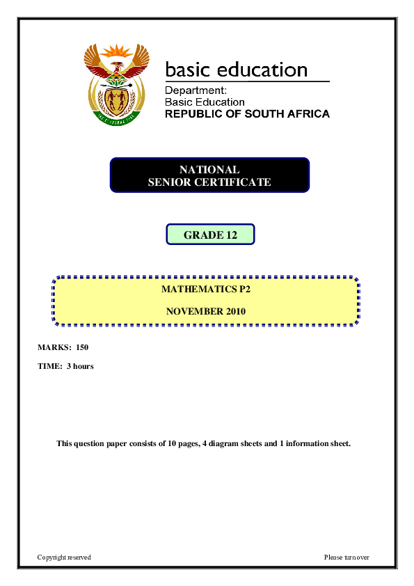 (PDF) NATIONAL SENIOR CERTIFICATE GRADE 12 | Platenium Holdings ...