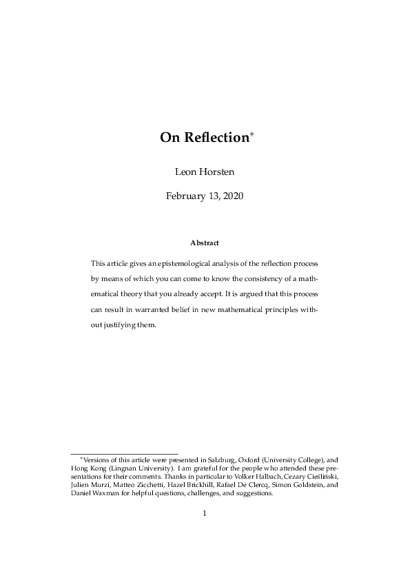 (PDF) On Reflection