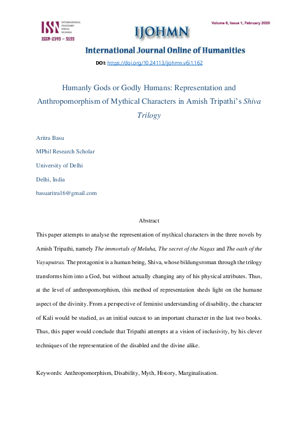 (PDF) Humanly Gods or Godly Humans: Representation and Anthropomorphism ...