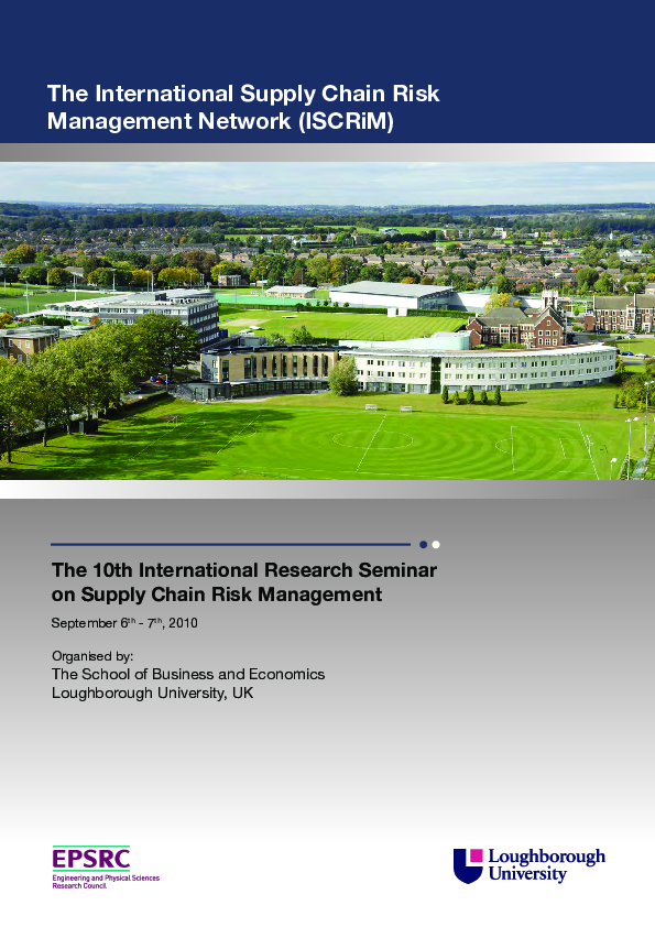 (PDF) SUPPLY CHAINS RISKS: A SYSTEMS THINKING PERSPECTIVE