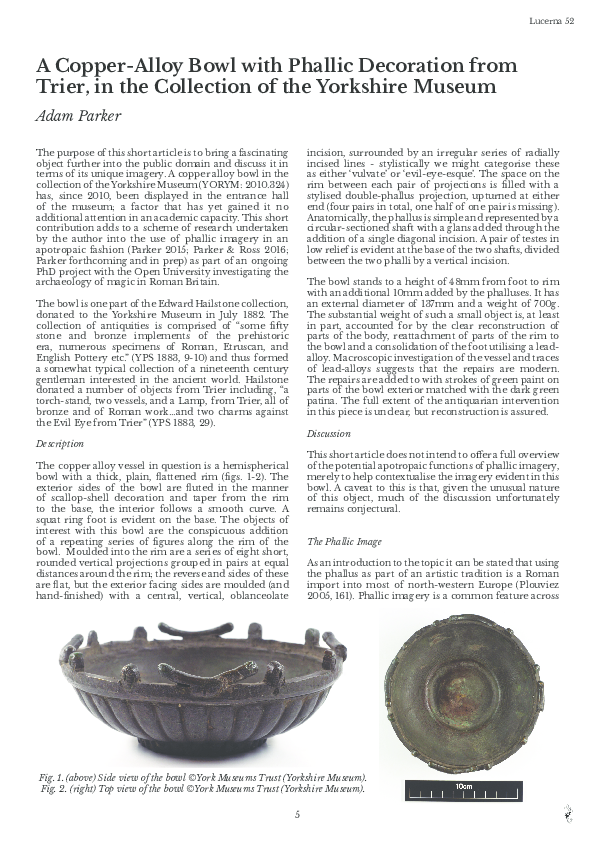 (PDF) A Copper-Alloy Bowl with Phallic Decoration from Trier, in the ...