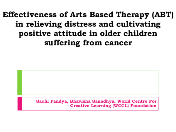 (PDF) Effectiveness of Arts Based Therapy (ABT) in relieving distress ...