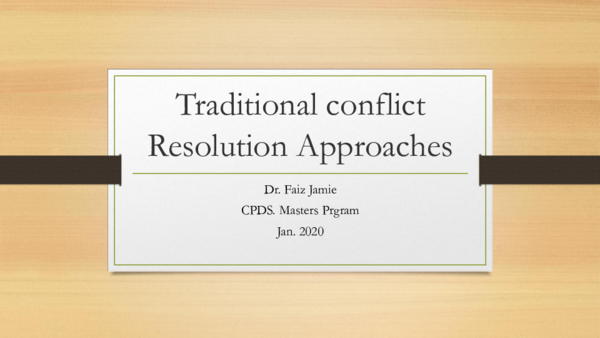 (PPT) Traditional conflict Resolution Approaches