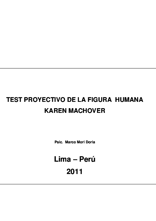(DOC) Esquema Para La Interpretacion Del Test de Machover