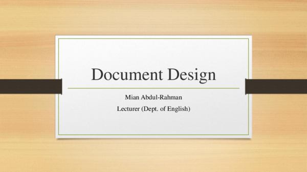 (PPT) Document Design-