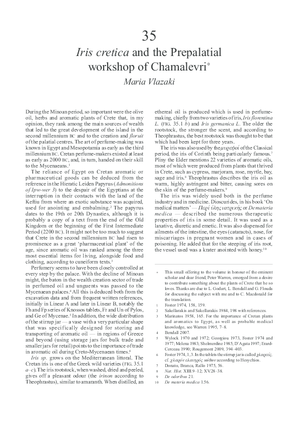 (PDF) Iris cretica and the Prepalatial workshop of Chamalevri