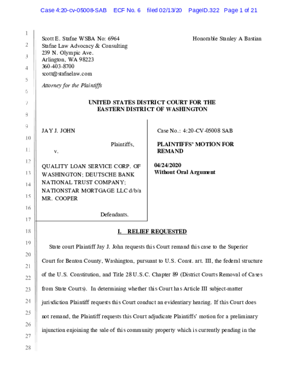(PDF) US District Court for the Eastern District of Washington - John v ...